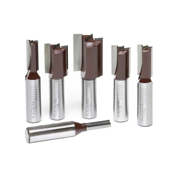 MLCS Premium Straight Plunge Router Bits Set 1/4 Inch, 3/8 Inch, 1/2 ...