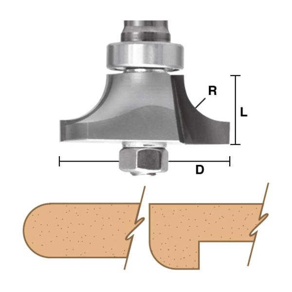 1/2 Inch Eagle America Round Under Router Bits 3/4 Inch CL x 1/2 Inch shank