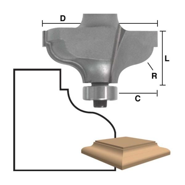 Eagle America Double Roman Ogee Router Bits 3/16 Inch R x 1/4 Inch shank
