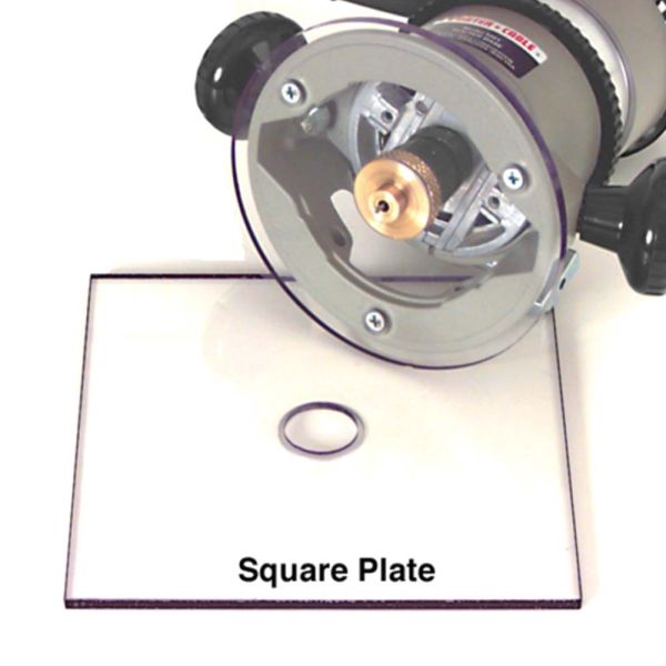 Acrylic Router Base Plate - 11-3/4 Inch Square with 1-3/16 Inch Hole