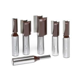 MLCS Premium Straight Plunge Router Bits Set 1/4 Inch, 3/8 Inch, 1/2 ...