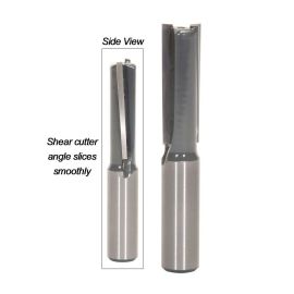 MLCS 3/8 Inch Straight Router Bits with Down Shear 1 Inch CL x 1/2 Inch ...