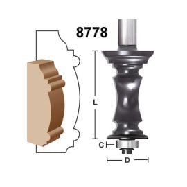 MLCS Drawer Front Router Bits 5/16 Inch CD x 1-1/2 Inch CL x 1/2 Inch shank