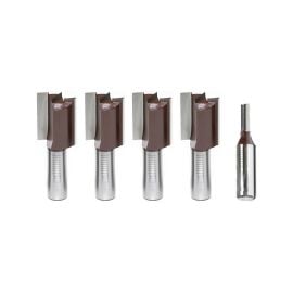 18375 5 Piece Plunge Straight Router Bit Set, 1/2 Inch Shank | MLCS PREMIUM